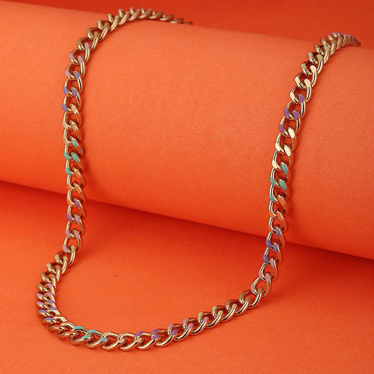 Carlton London Gold Plated Enamelled Chain Necklace: Buy Carlton London ...