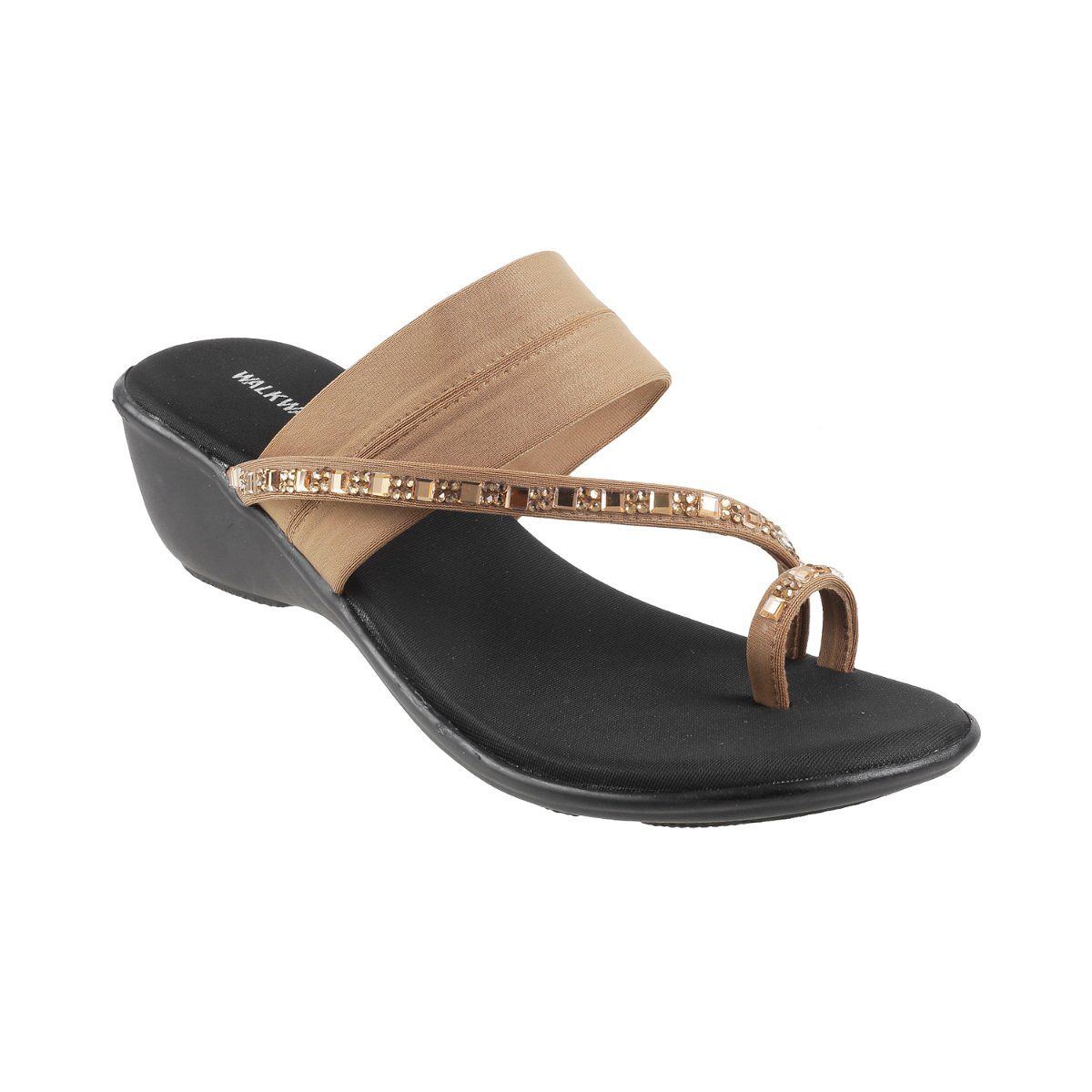 Buy Walkway Women Festive Synthetic Chikoo Beige Sandals Online