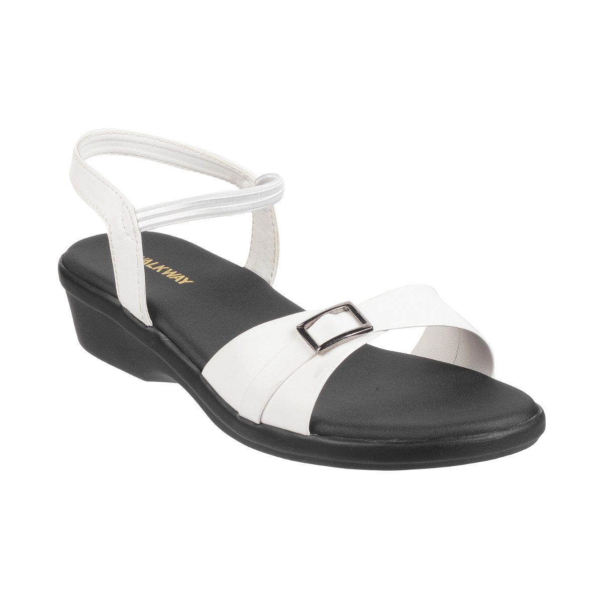 Buy Walkway Women Casual Synthetic White Sandals Online