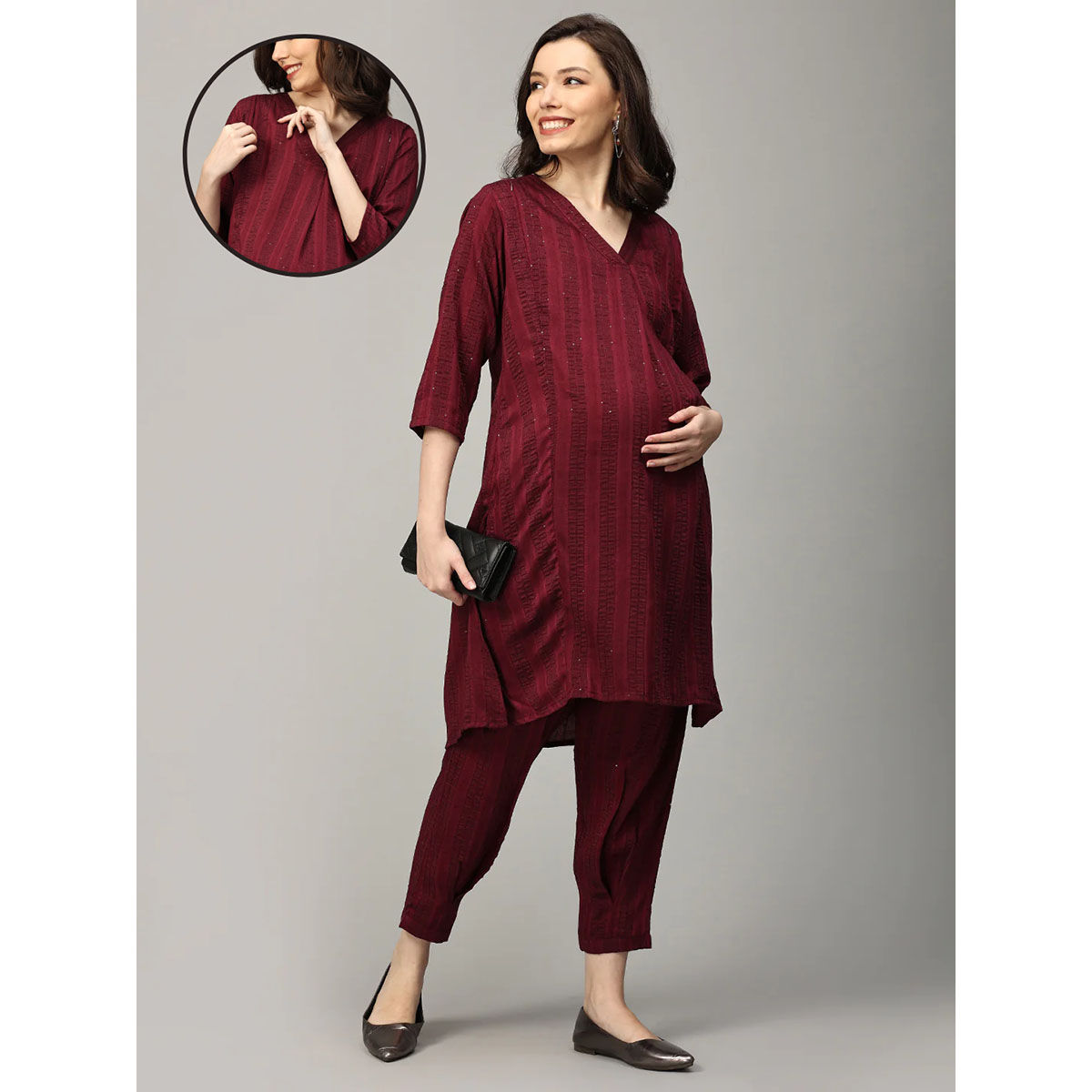 Buy The Mom Store Berry Broadway Maternity and Nursing Co-Ord (Set of 2 ...