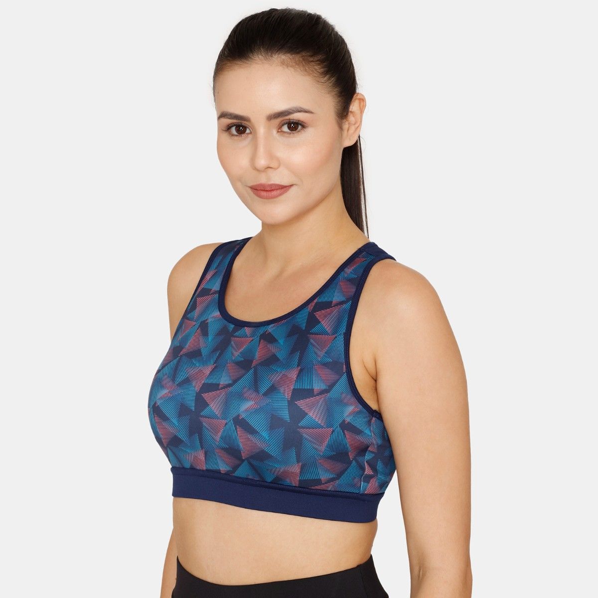 Zivame Zelocity Quick Dry Sports Bra With Removable Padding Turkish Tile Blue Buy Zivame
