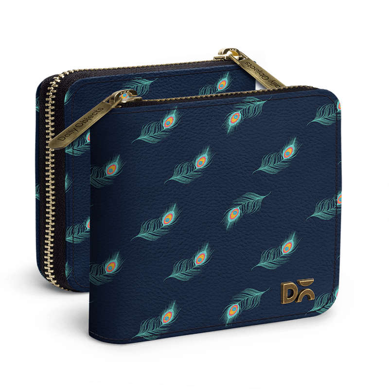 DailyObjects Navy Feathers Zip Wallet: Buy DailyObjects Navy Feathers ...