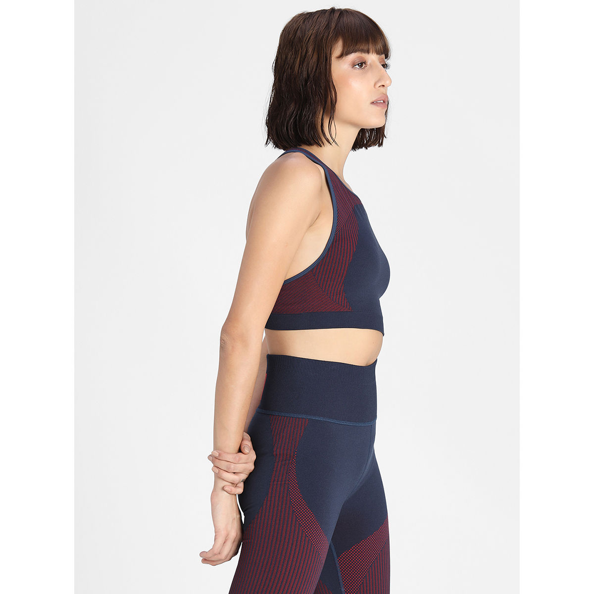 Puma Low Impact Long Line Seamless Bra Blue Sports Bra: Buy Puma Low ...