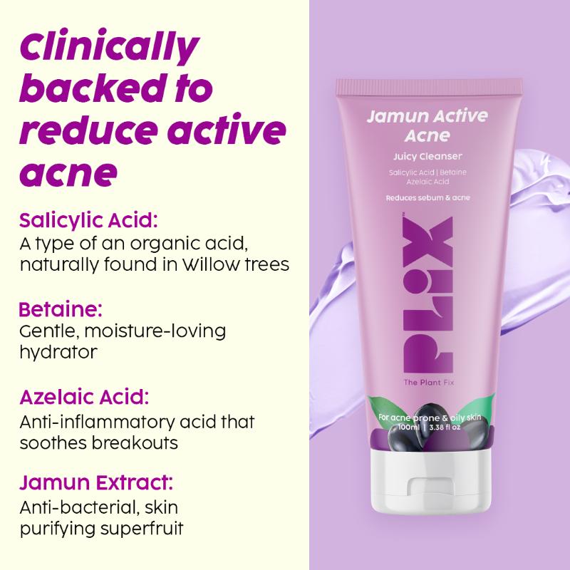 Buy Plix Jamun Face Wash & Acne Marks Serum Combo Online