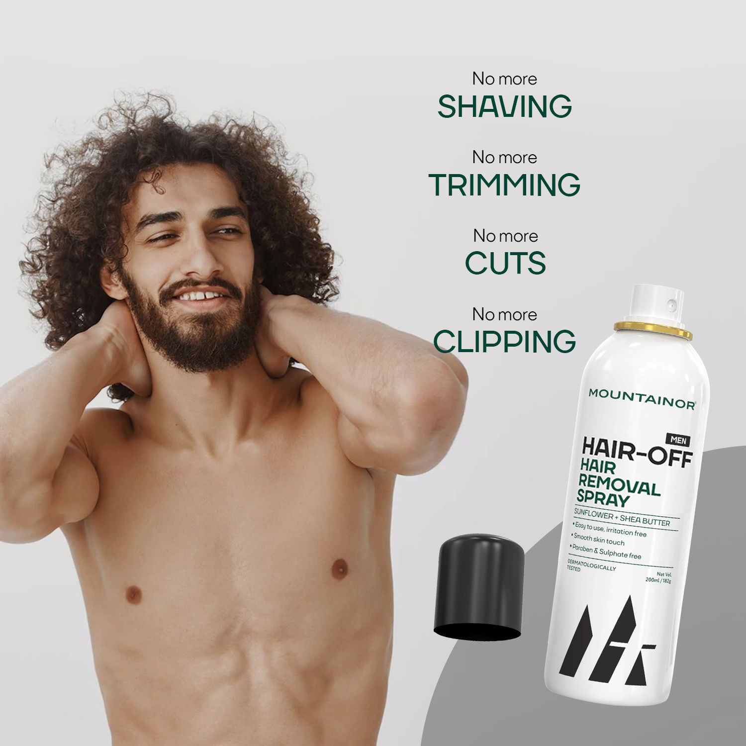 MOUNTAINOR Hair Removal Spray for Men - Removes Hair for Chest, Arms ...