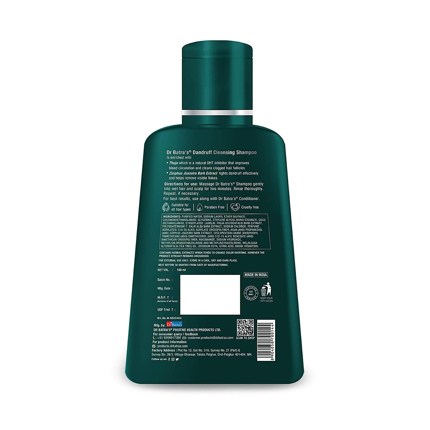 Dr Batra s Dandruff Cleansing Shampoo Anti Dandruff Paraben Sulphate