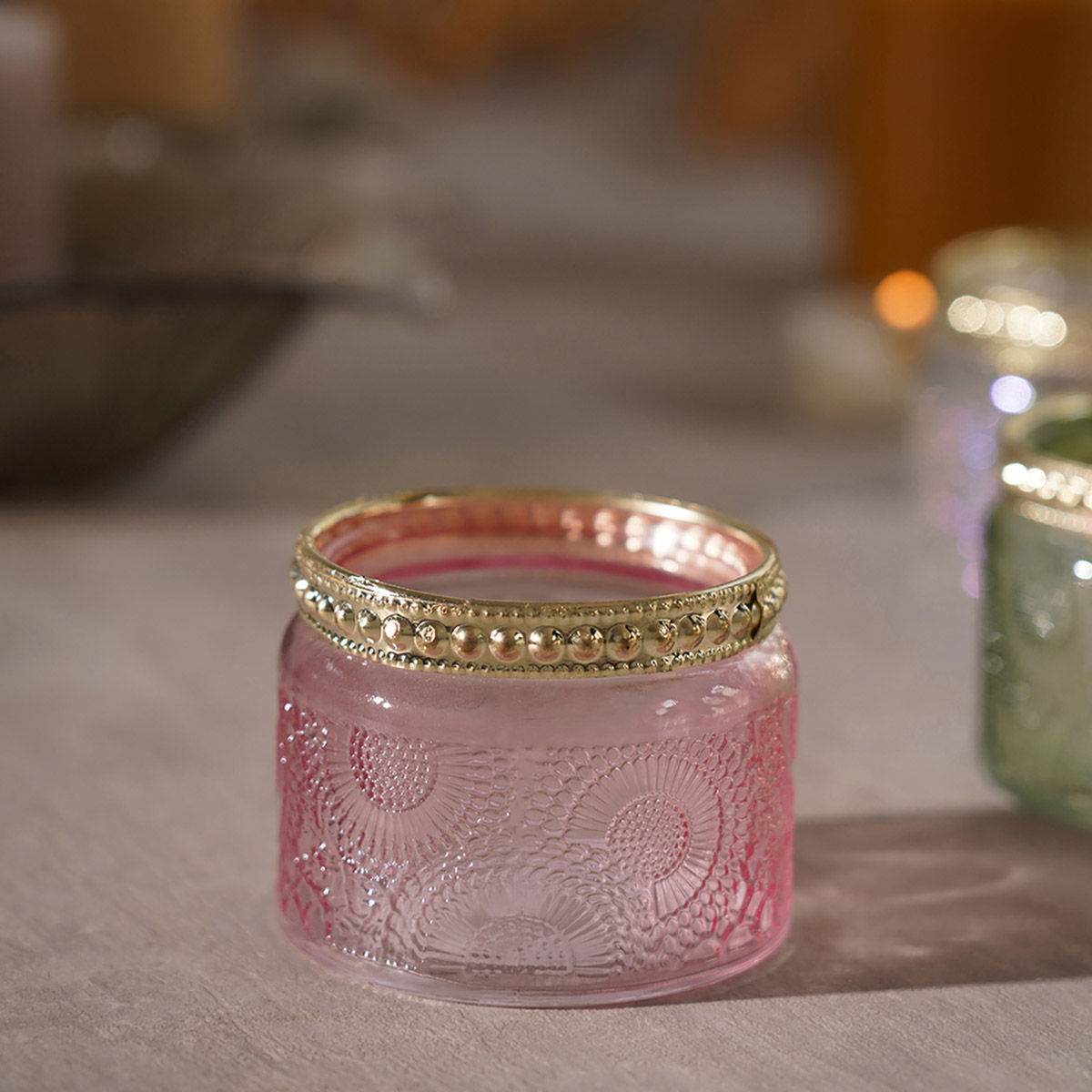 Buy Pure Home + Living Armin Pink Tea-Light Holder (Set of 4) Online