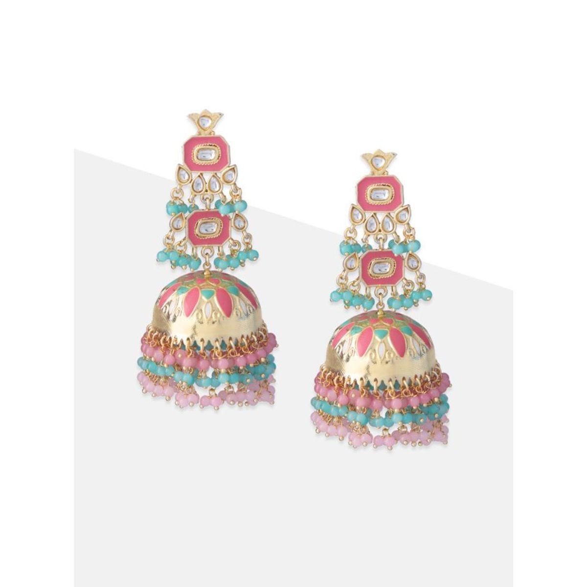 Buy Tipsyfly Pink Multicoloured Jhumki Drops Online