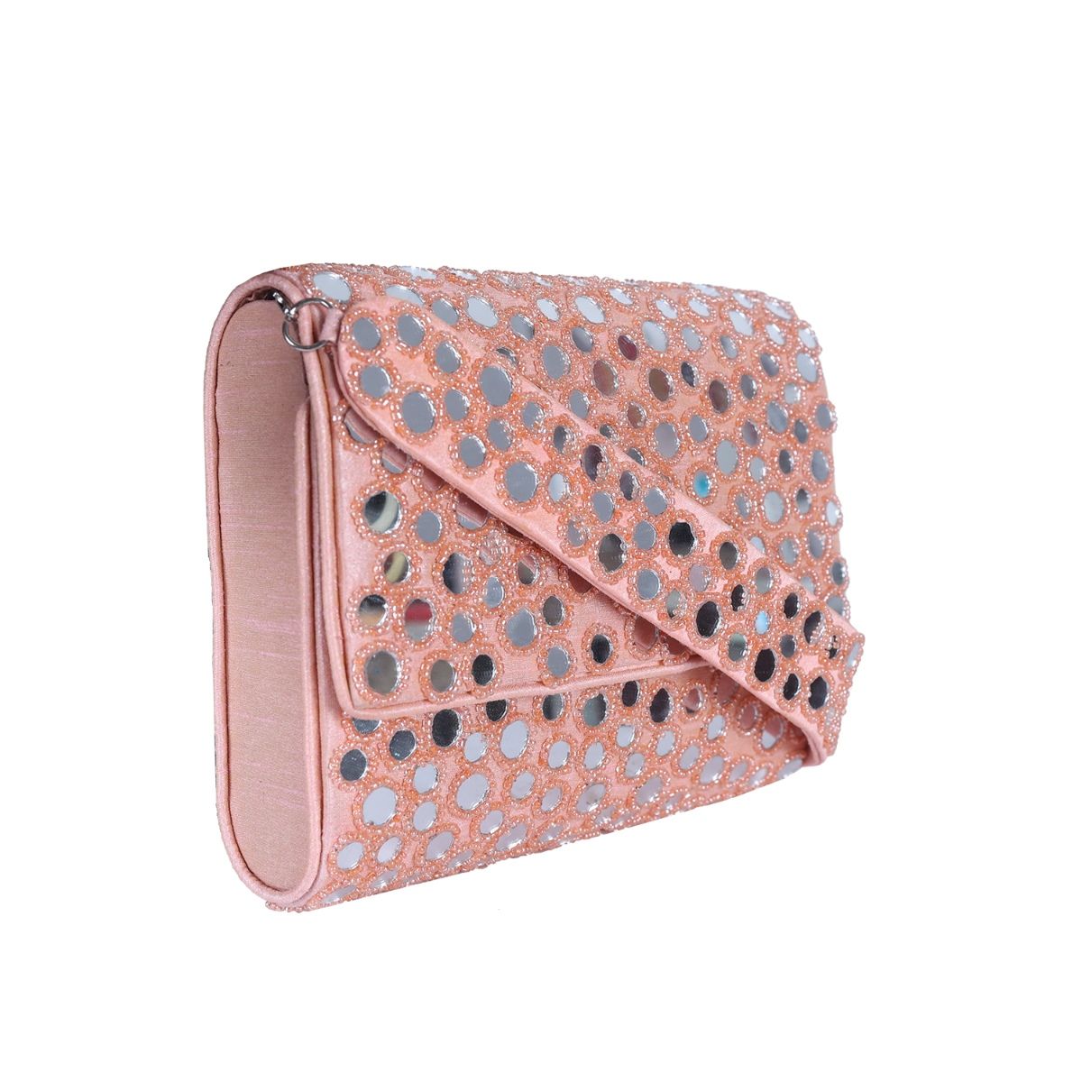 Buy Angeline Pink Mirror Embellished Sling Bag Online