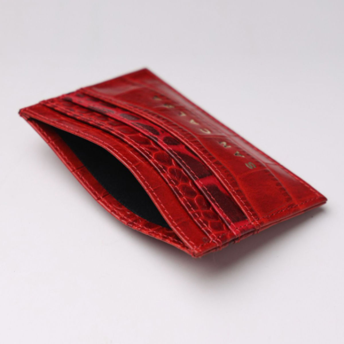 San Calpa Red Croc Cardholder Wallets: Buy San Calpa Red Croc ...