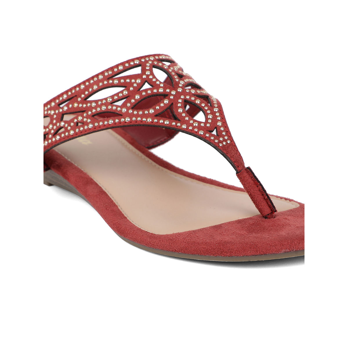 Bata Detail Pattern Red Flats: Buy Bata Detail Pattern Red Flats Online ...