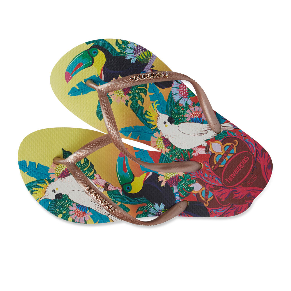 Buy Havaianas Yellow Sandalias Slim Tropical FC Flipflops Online