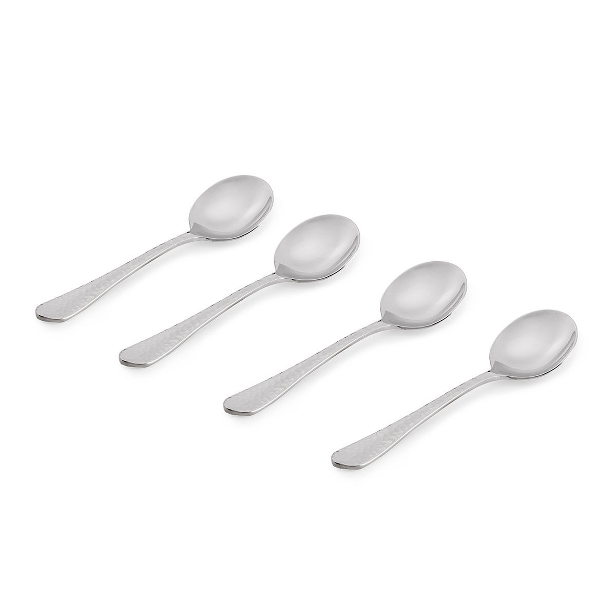 Pure Home Living Set Of 4 Silver Stainless Steel Soup Spoons With