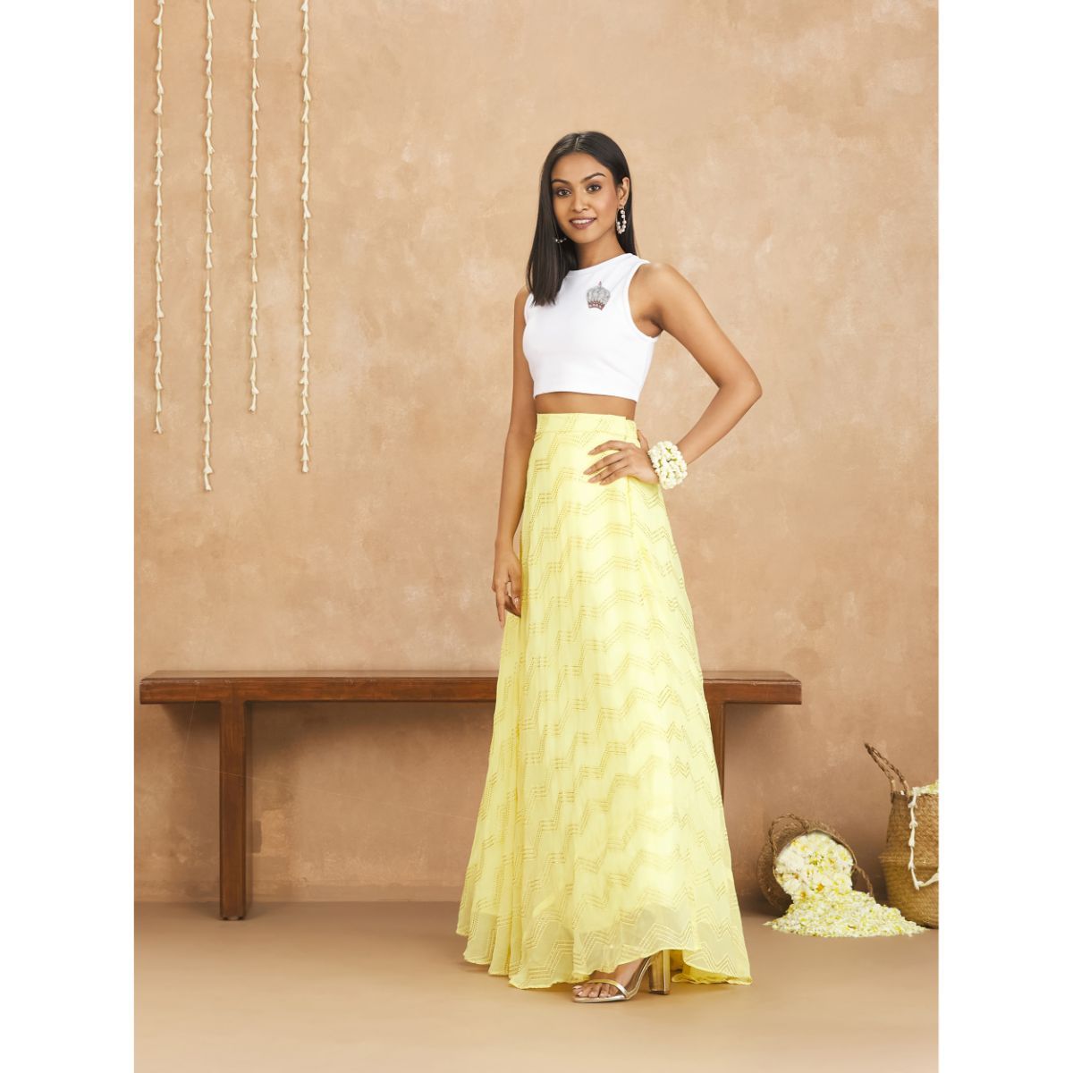 Buy Gajra Gang Pataka Kudi White Crown Badge Crop top GGTOP07 Online