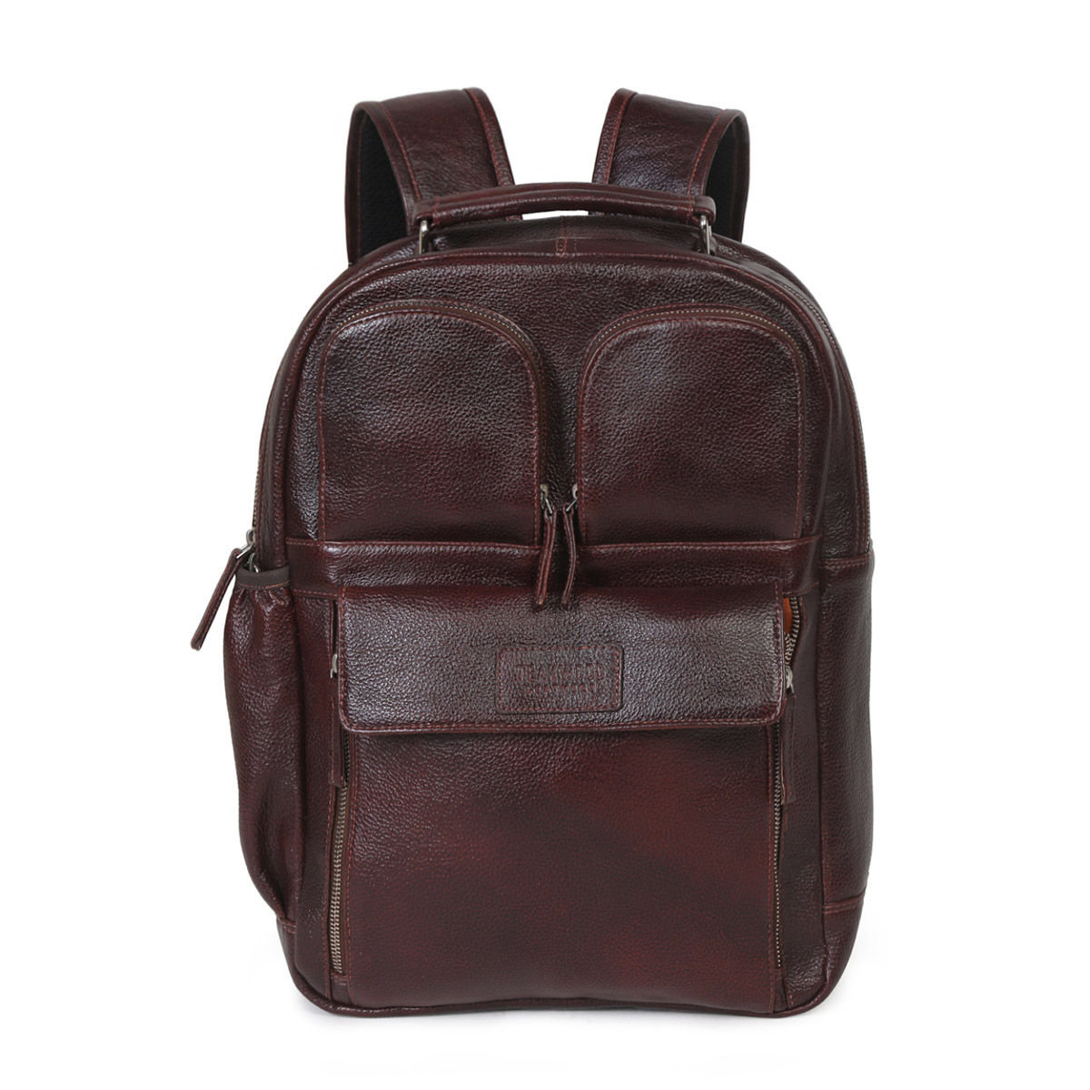 Buy Teakwood Unisex Genuine Leather Dark Brown Textured Backpack Online