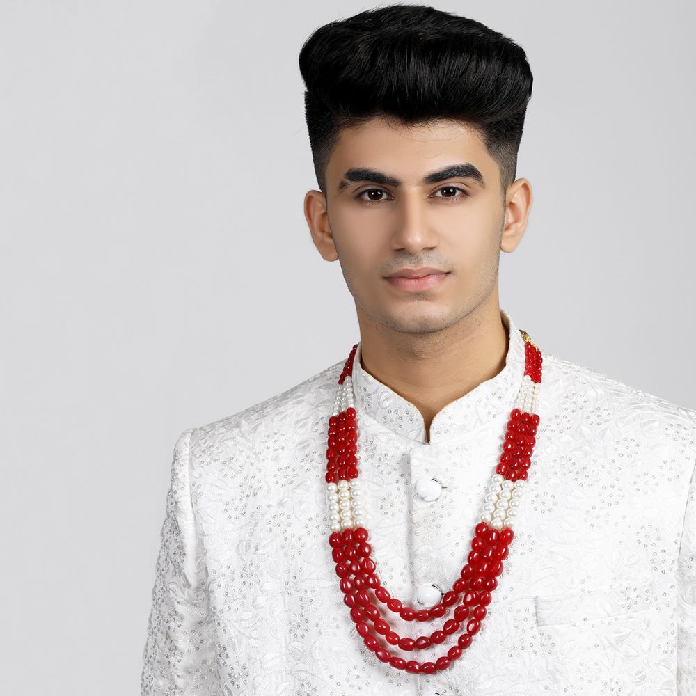 Buy Karatcart Traditional Red and Pearl Beads Maharaja Moti Mala for ...