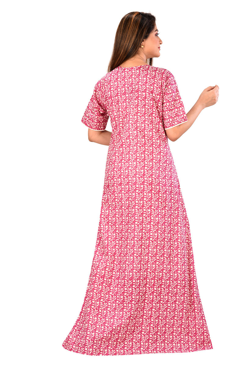 Buy PIU Women's Front Open Nighty Gown - Pink Online