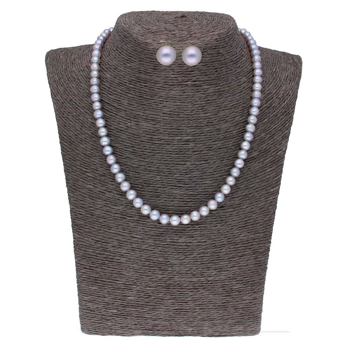 Buy Sri Jagdamba Pearls Simple Grey Pearl Necklace Set Online