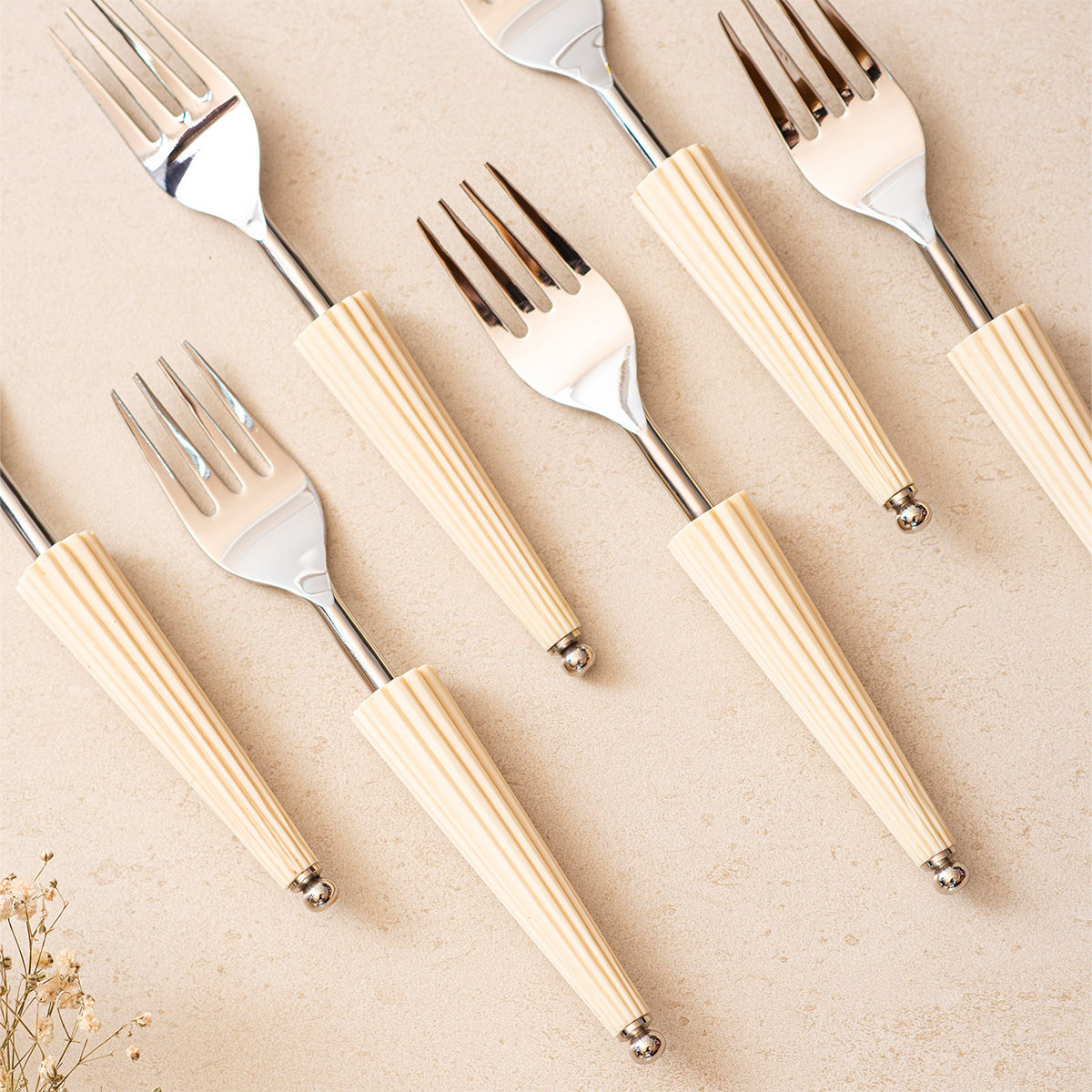 The Decor Remedy All Purpose Forks -Set of 6 - Ivory Umbrella: Buy The ...
