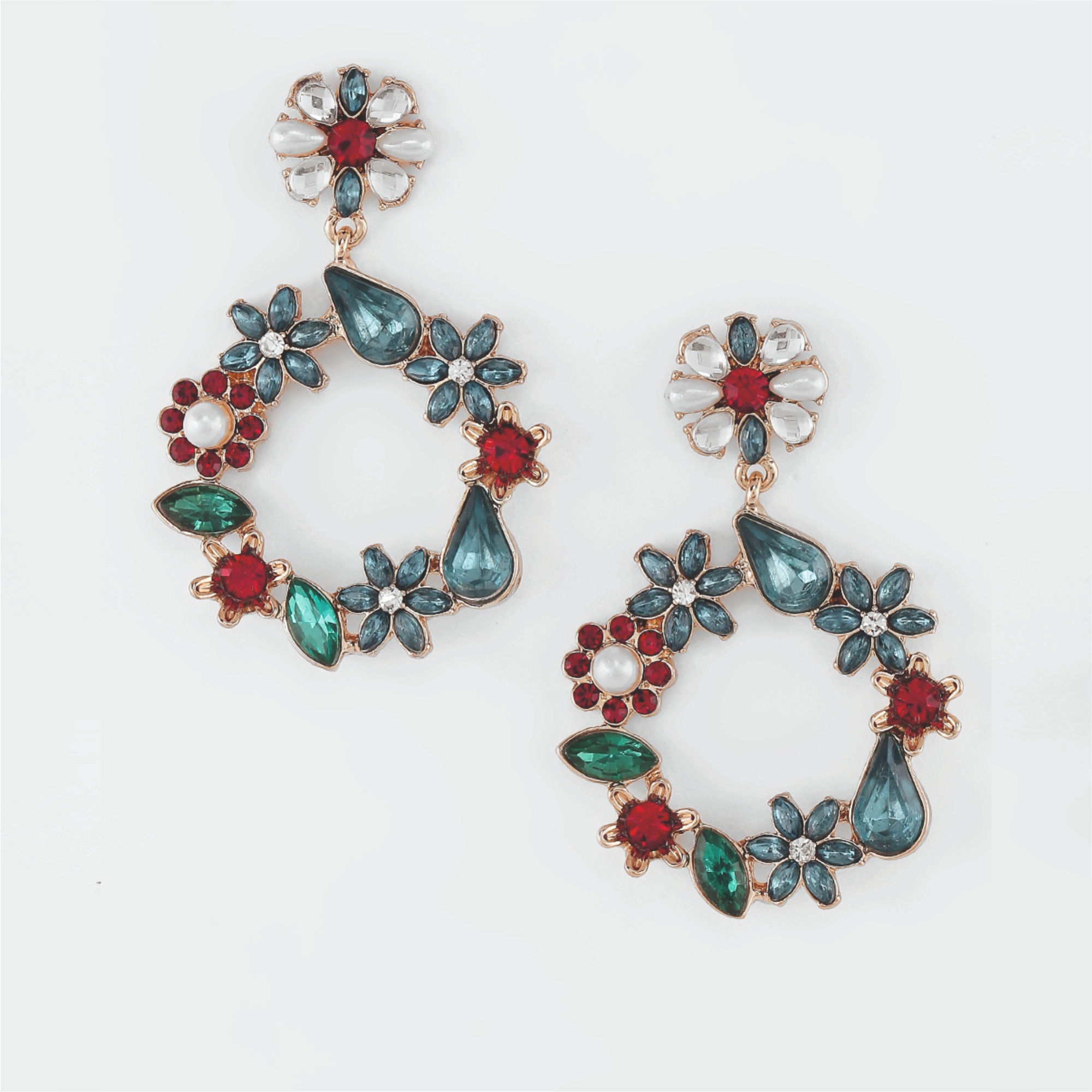 Accessorize London Multi Color Floral Hoop Earrings: Buy Accessorize ...