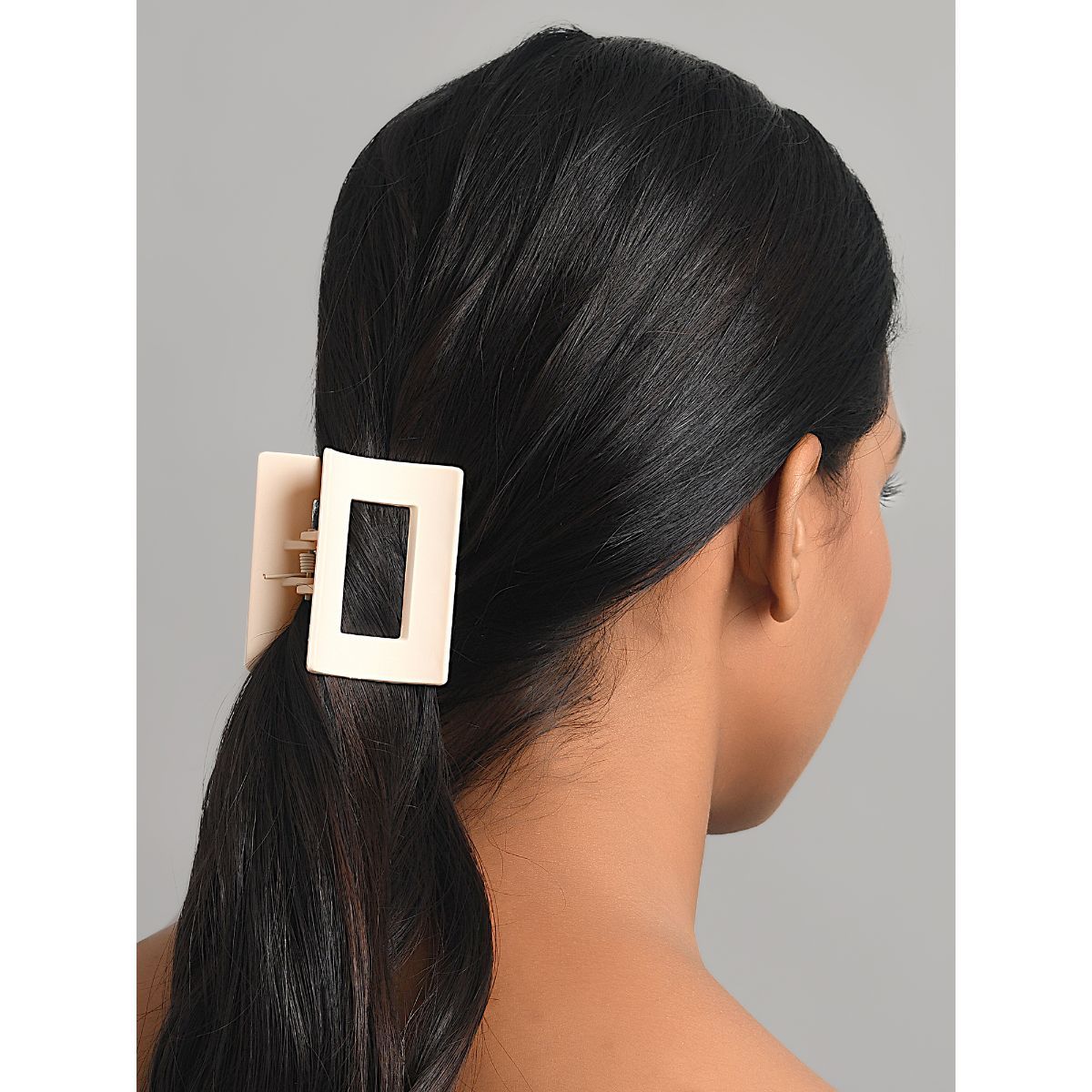 Buy Toniq Stylish Pastel Beige Hair Claw Clips Gift Set -Set Of 3 Online