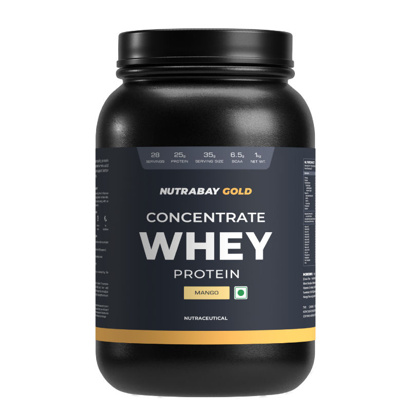 Buy Nutrabay Gold Concentrate Whey Protein Powder - Mango Online