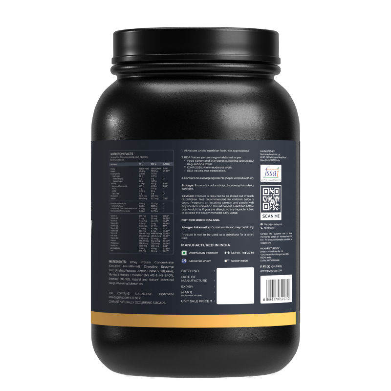 Buy Nutrabay Gold Concentrate Whey Protein Powder - Mango Online