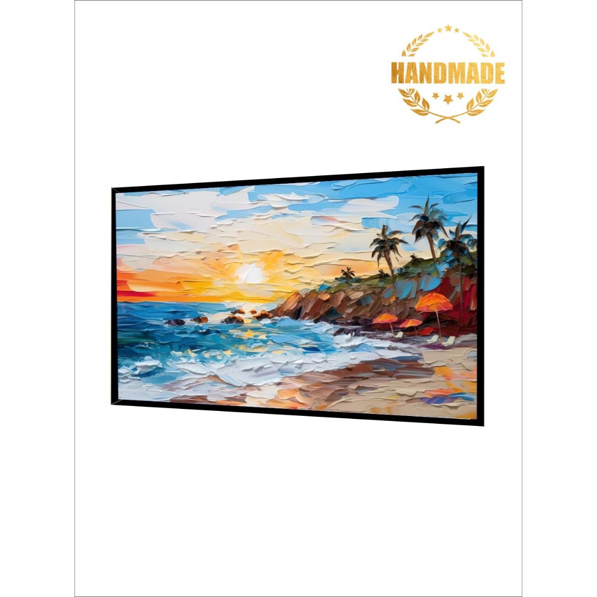 Buy The Handmade Flair Ocean Sunrise Painting Original Online