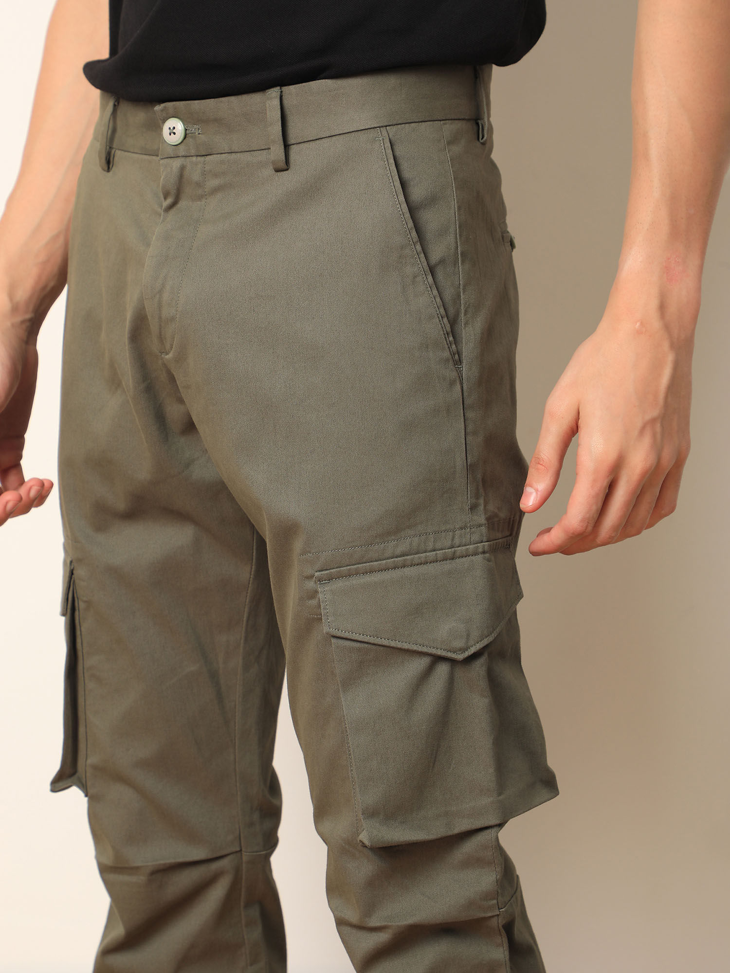 Buy Rare Rabbit Celu Primary Olive Smart Cargo Pants Online