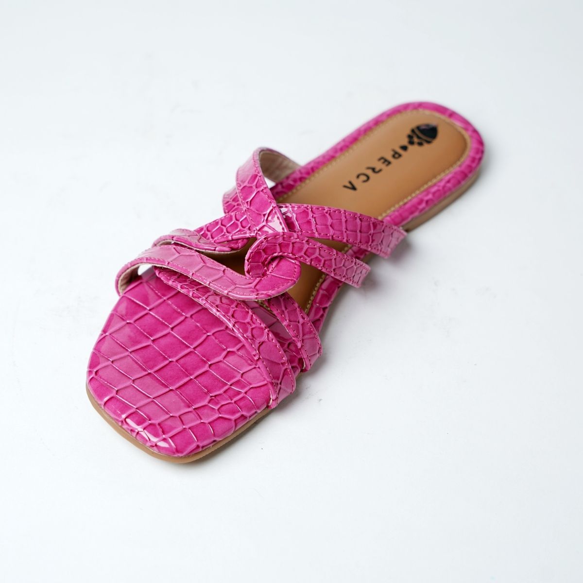 Buy Perca Solid Pink Cut Out Flats Online