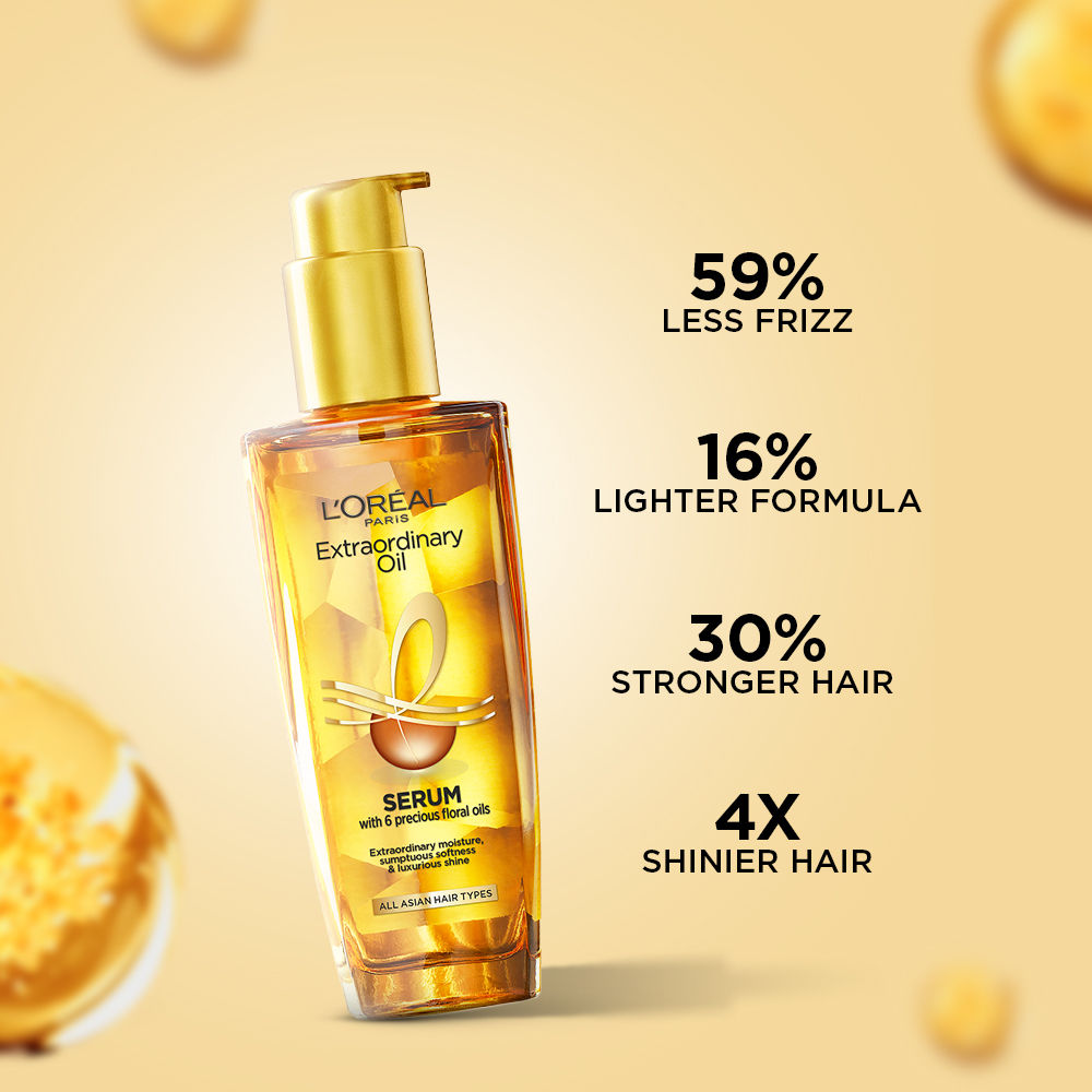 Buy L'Oreal Paris Extraordinary Oil Hair Serum, Anti-Frizz Serum With UV Protection Online