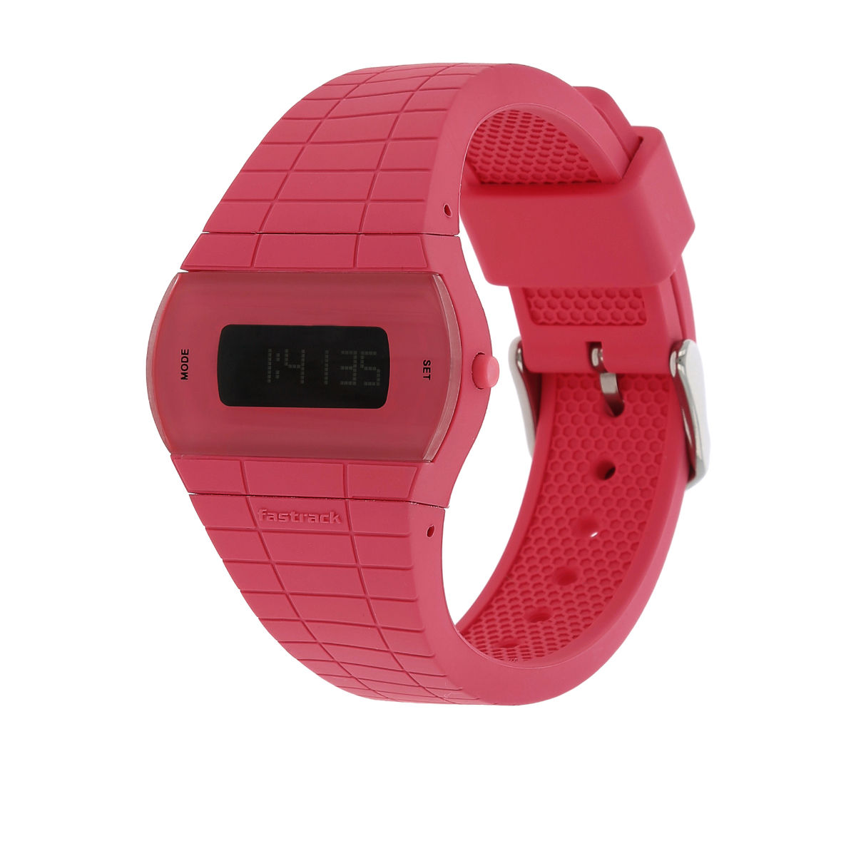 Buy Fastrack Black Dial Pink Silicone Strap Watch Online