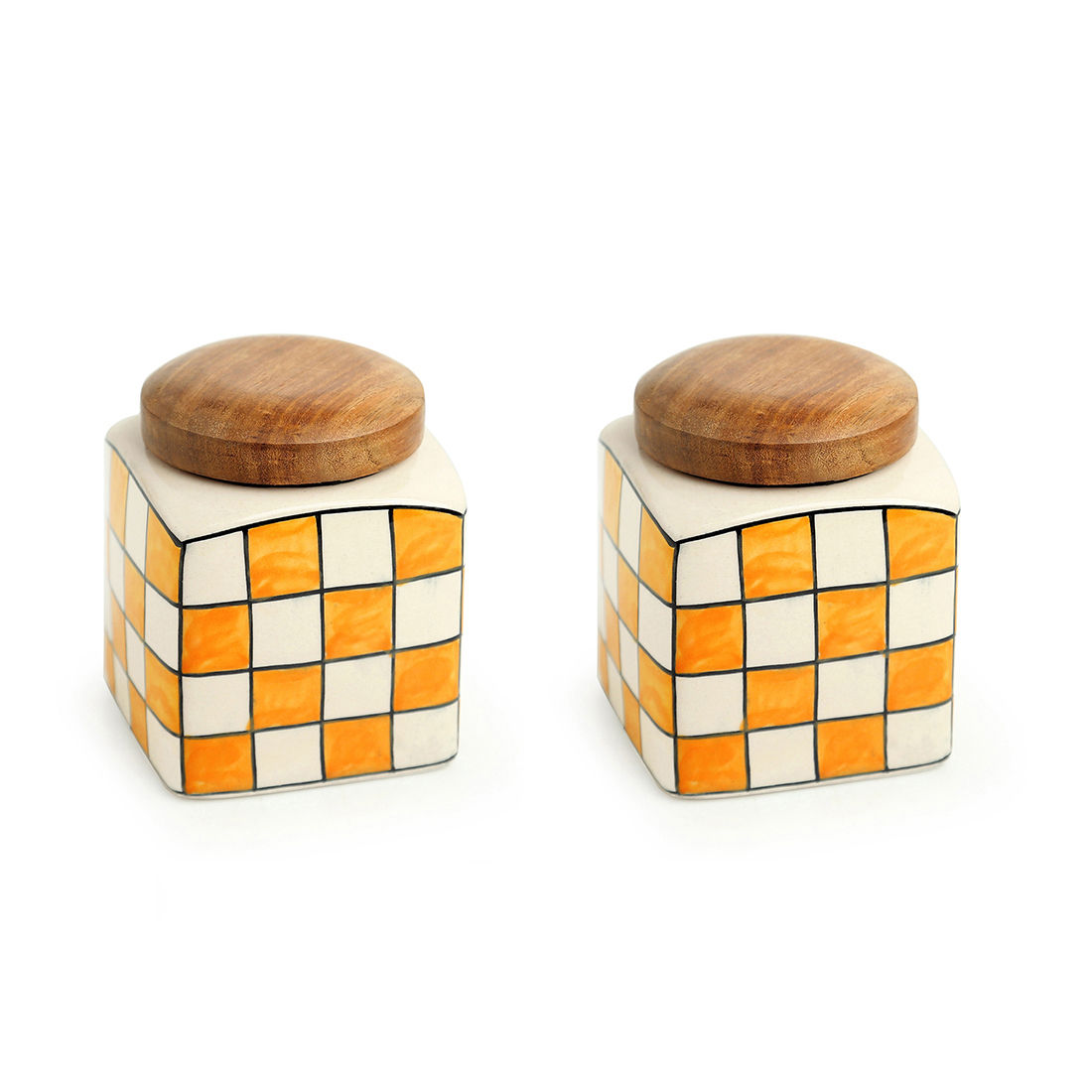 Buy ExclusiveLane Shatranj Checkered Jars & Containers (Airtight, Set ...
