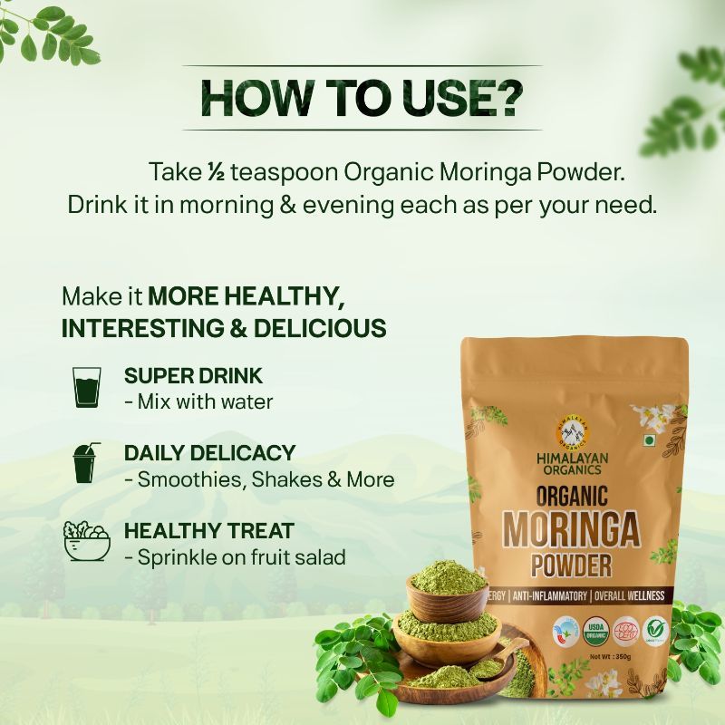 Himalayan Organics Certified Organic Moringa Powder: Buy Himalayan ...