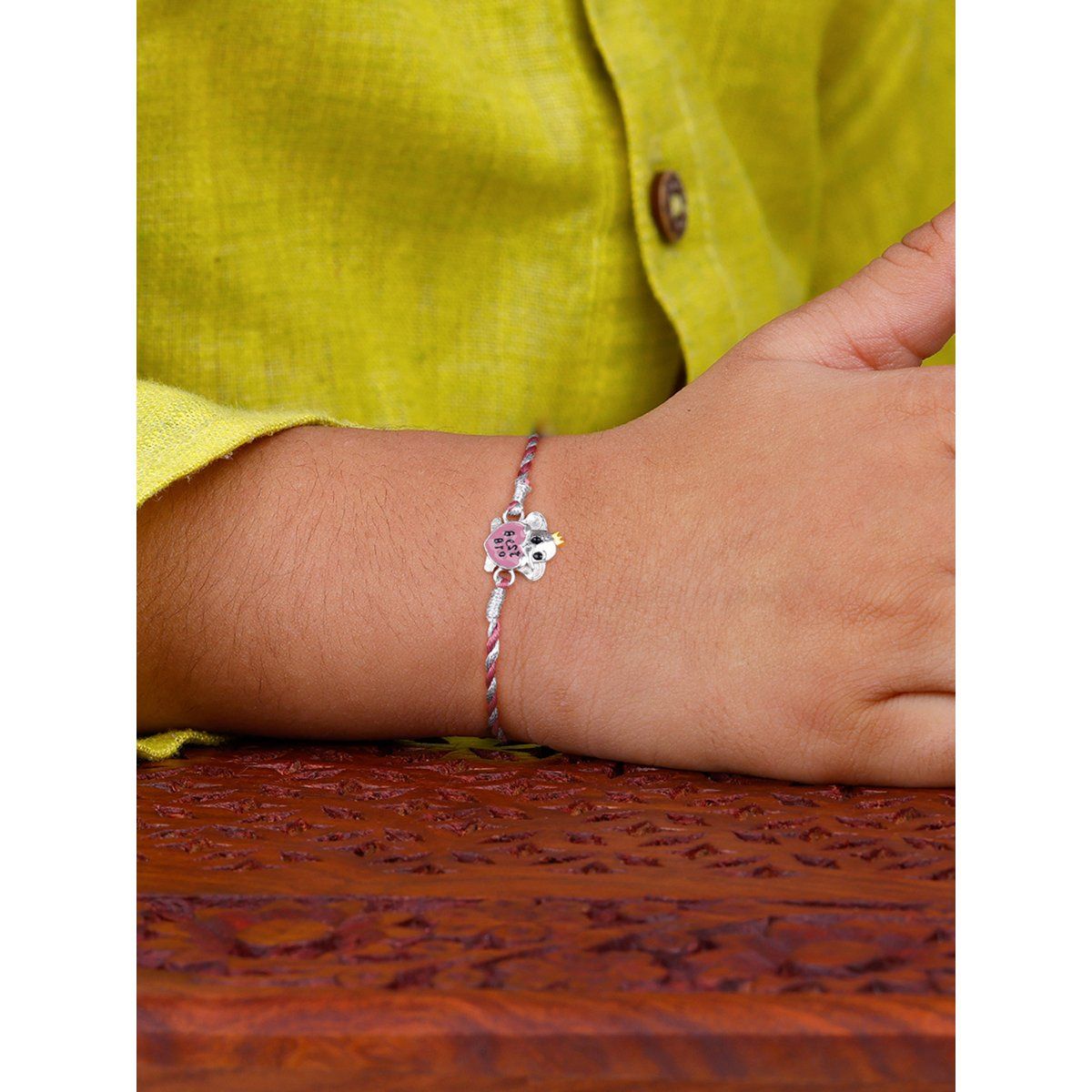 Buy GIVA Silver Gold Baby Elephant Rakhi for Kids Online