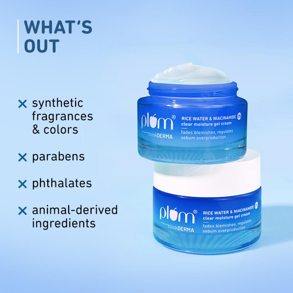 Buy Plum 2% Niacinamide & Rice Water Daily Brightening Gel Cream For ...