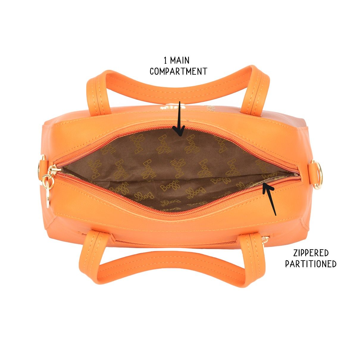 Buy Baggit Compress Small Orange Hand-Held Bag Online