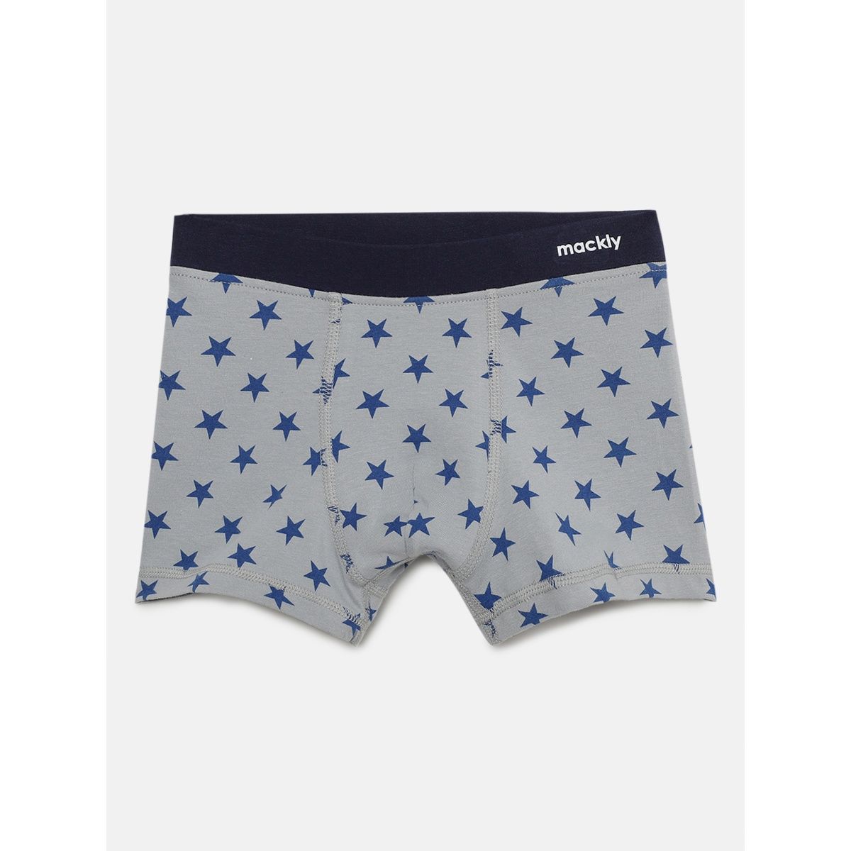 Mackly Boys Printed Cotton Boxer Grey, Navy and Blue (Pack of 3): Buy ...