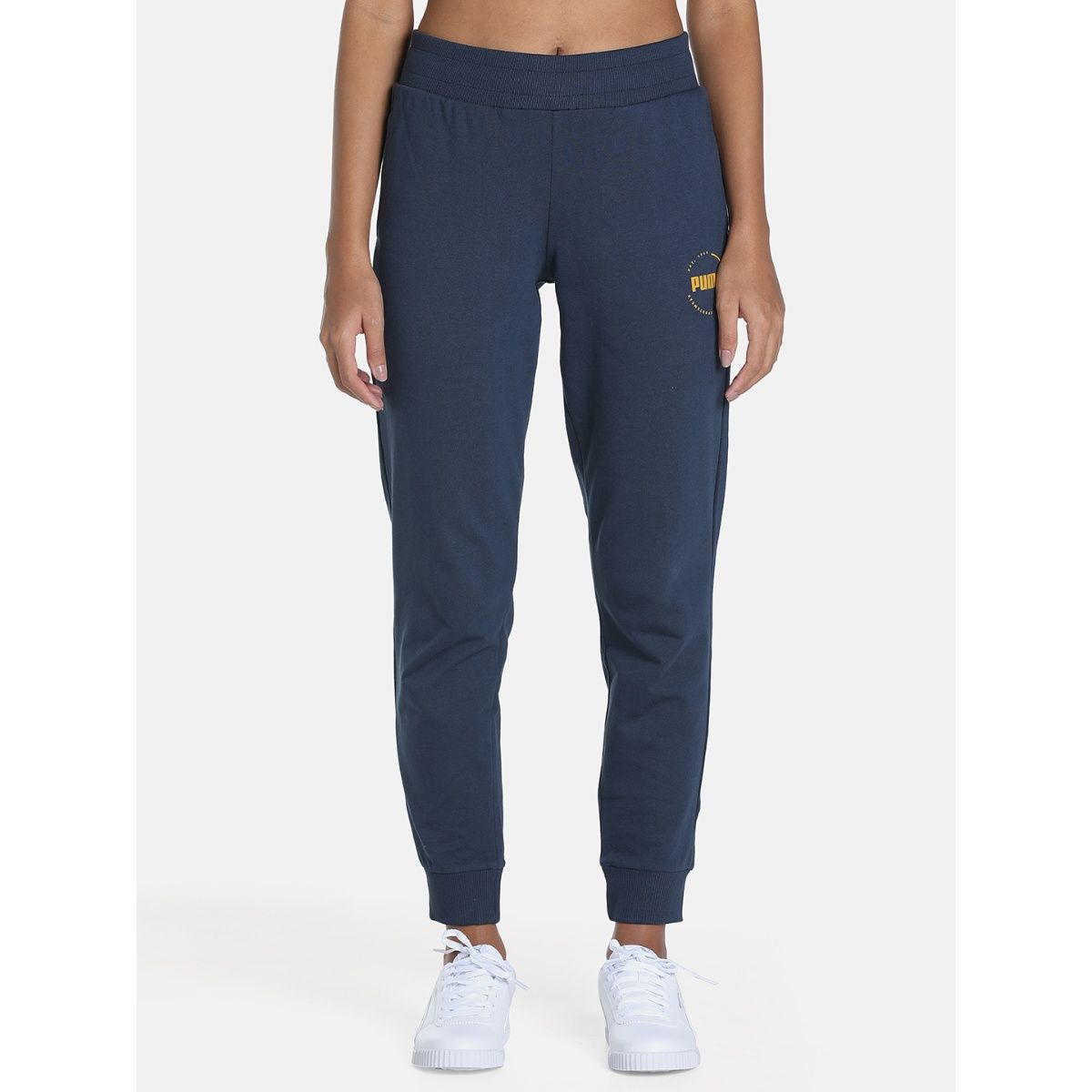 Buy Puma Graphic Women Blue Sweatpants Online