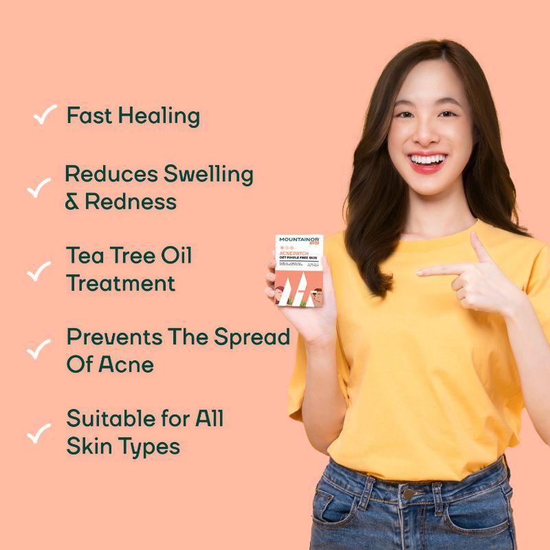 MOUNTAINOR Acne Pimple Patch - Tea Tree Oil + Hydrocolloid Patches ...
