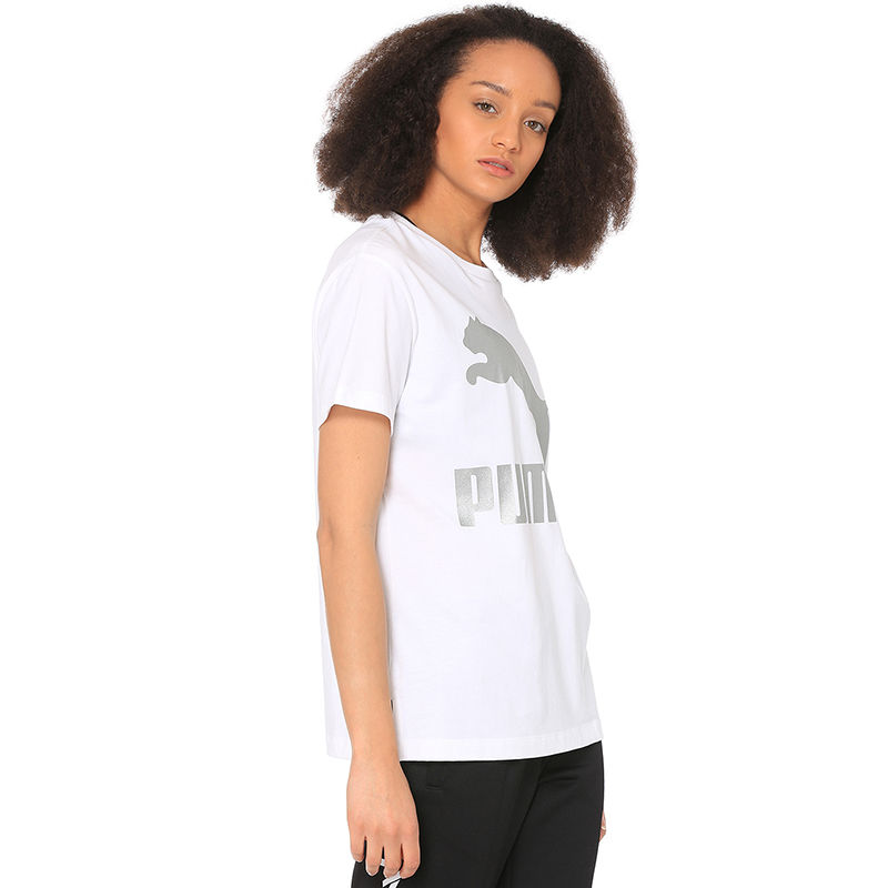 Buy Puma Classics Logo Tee-metal - White Online