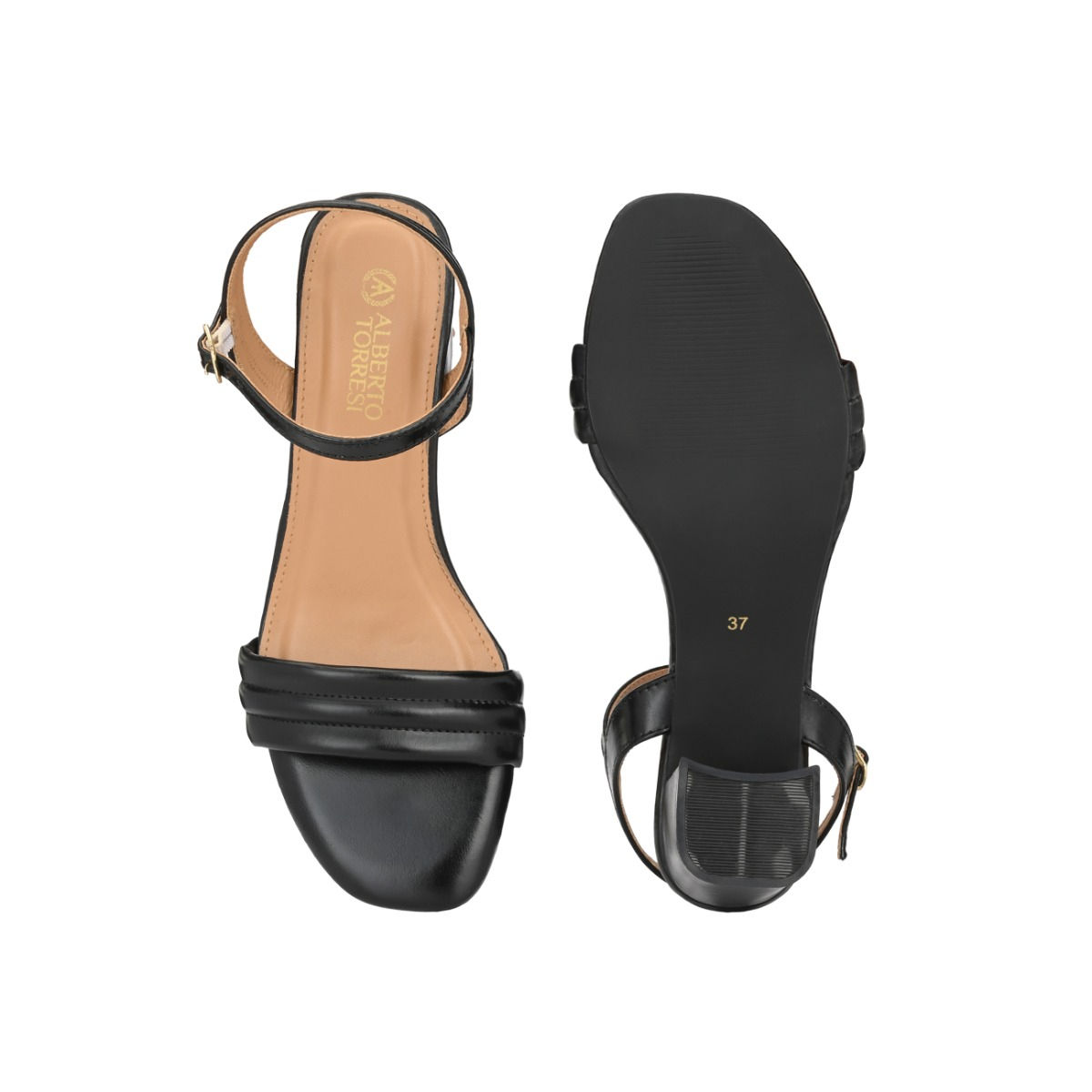Alberto Torresi Solid Synthetic Black Heel Sandals For Women: Buy ...