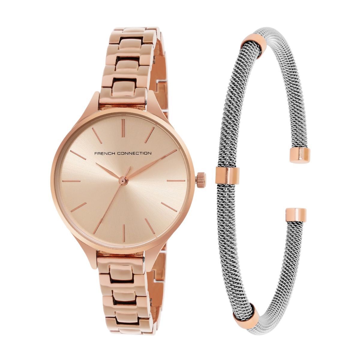 Buy French Connection Rose Gold Watch Bracelet Giftset for Women ...
