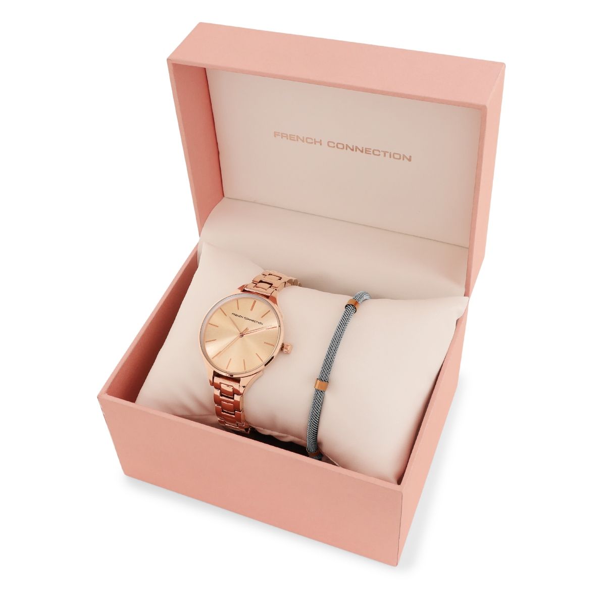 Buy French Connection Rose Gold Watch Bracelet Giftset for Women ...