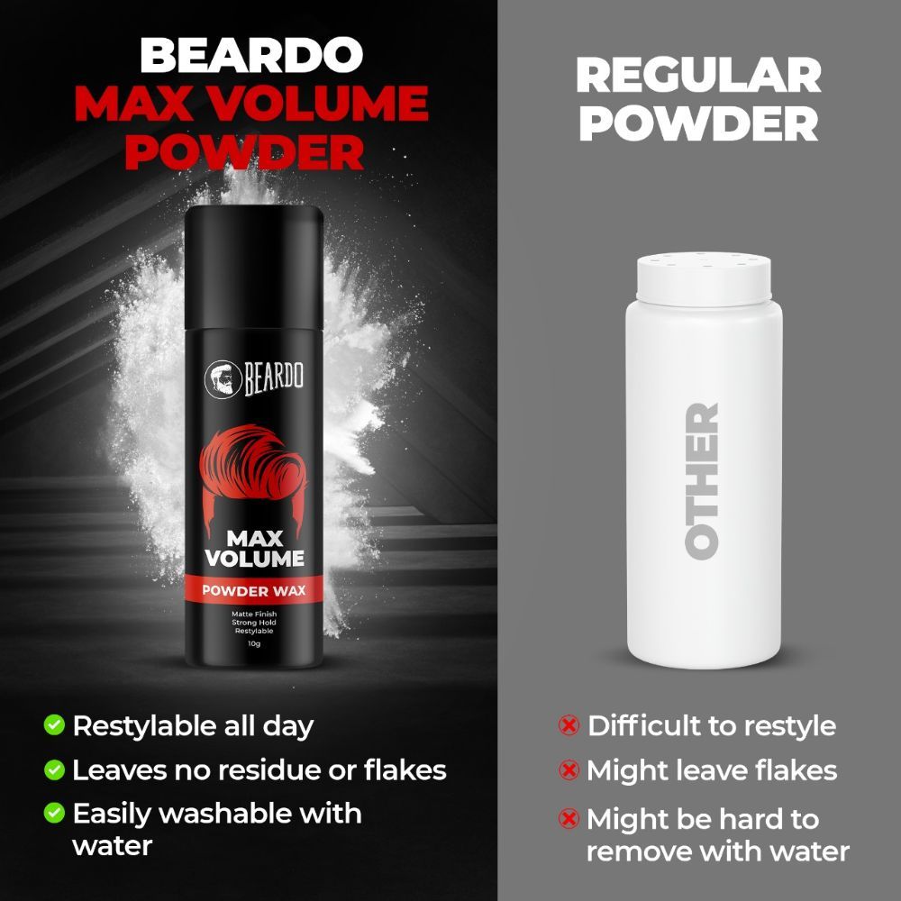 Beardo Max Volume Hair Powder Wax Matte Finish Strong Hold Restylable ...
