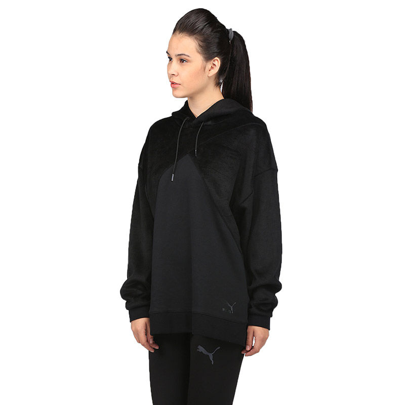 Buy Puma Fabric Block Oversized Hoody - Black Online
