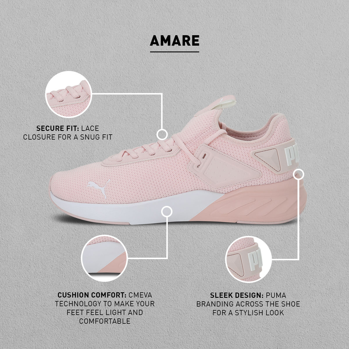 Puma Amare Women Pink Running Shoes: Buy Puma Amare Women Pink Running ...
