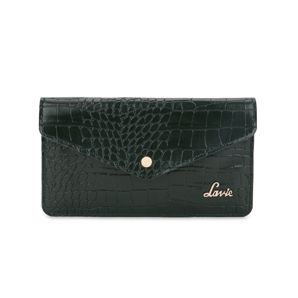 Buy Lavie Glossy Flap Wallet Green (L) Online