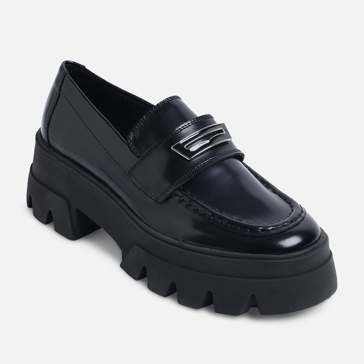 Buy Aldo Grandwalk Leather Black Solid Structured Shoe Online