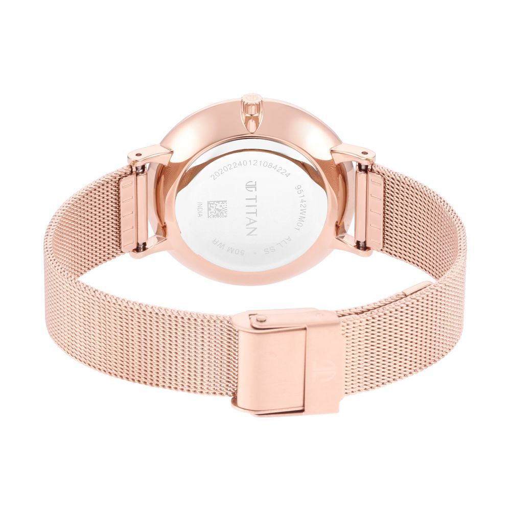 Buy Titan Ladies Slimline 95142WM01 White dial Analog Watch for Women ...